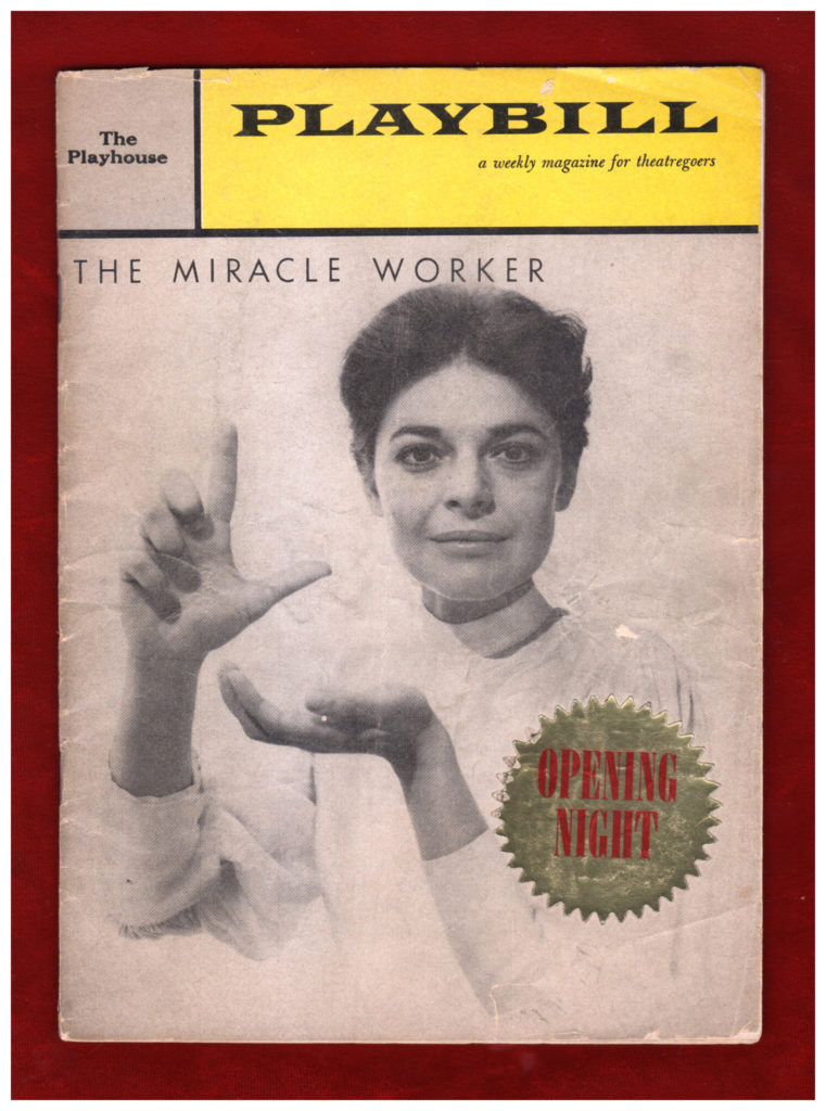 Playbill Opening Night Program - The Miracle Worker. October 19, 1959 ...